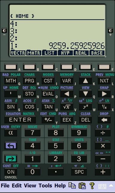 Calculator Emulator HP48gx for WM