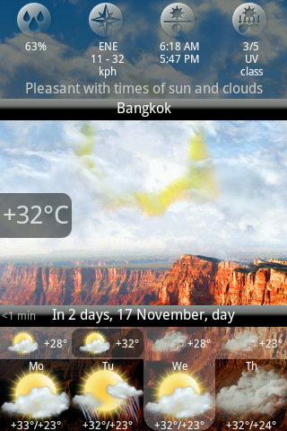 Android Weather Widget With Realistic Effects