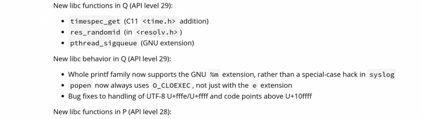 Google document suggests API Level 29 will be Android Q