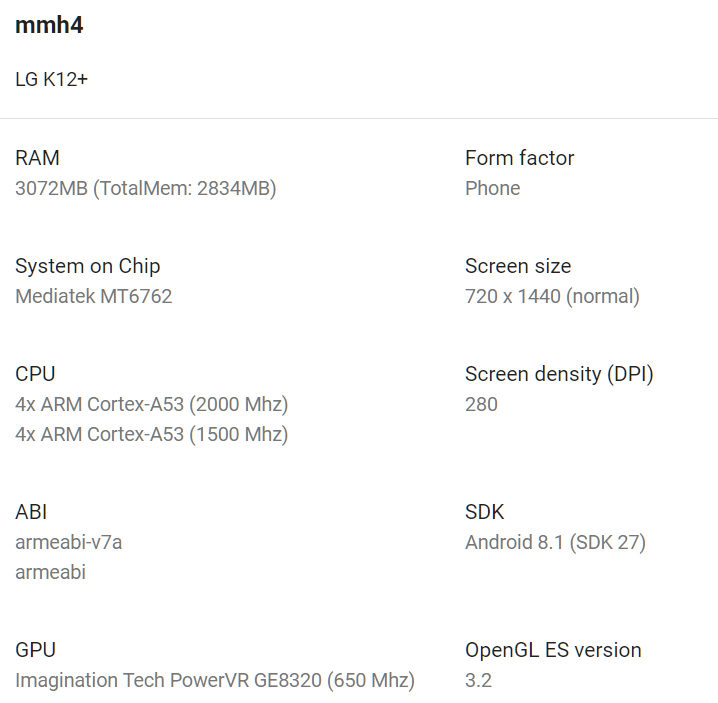 The LG K12+ is an upcoming budget smartphone with the MediaTek MT6762