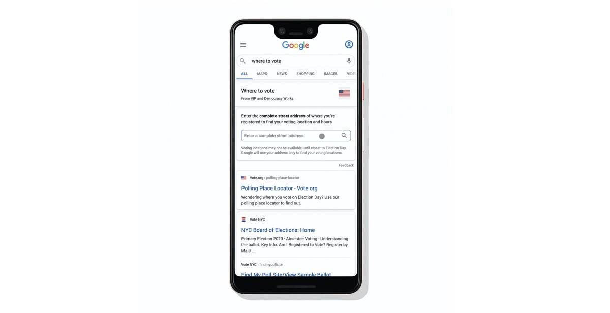 Google adds critical election information in Search, Assistant and Maps
