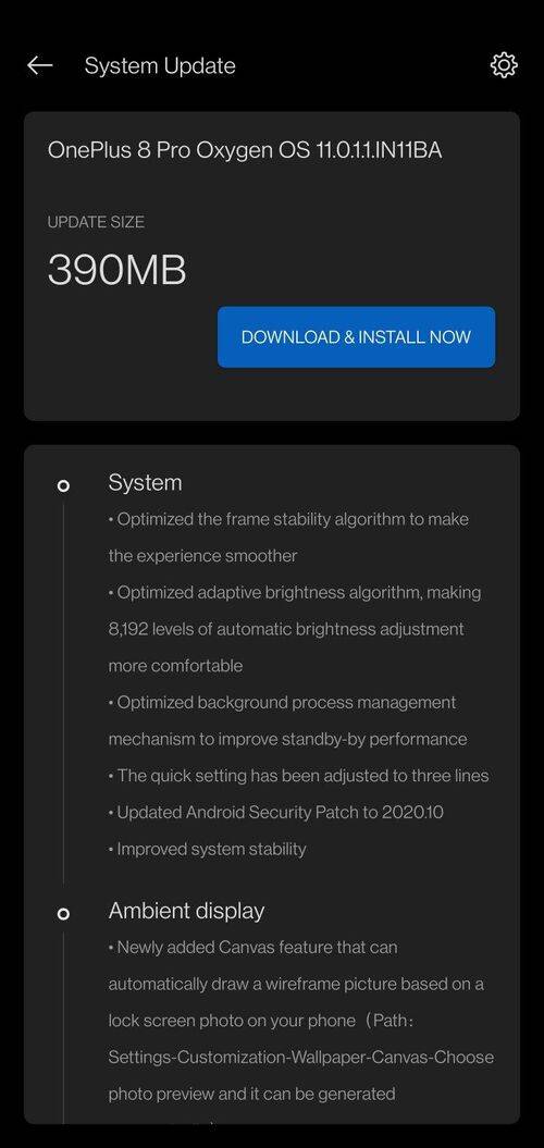 OnePlus 8/8 Pro get OxygenOS 11.0.1.1 with Canvas mode, October 2020 patches