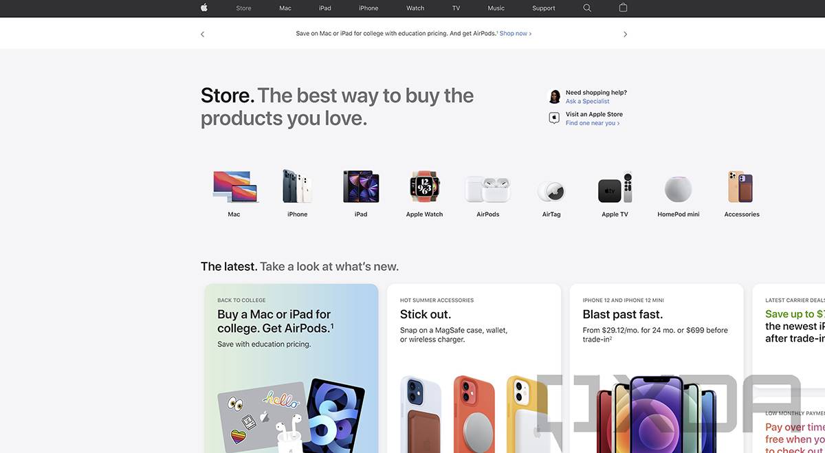 Apple redesigns its online store with an actual dedicated store