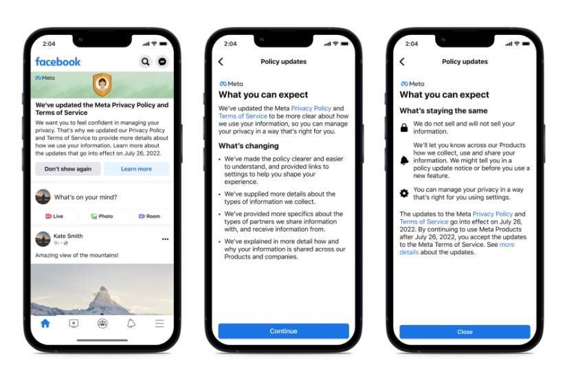 Meta rolls out new privacy policy for Instagram, Facebook, and Messenger