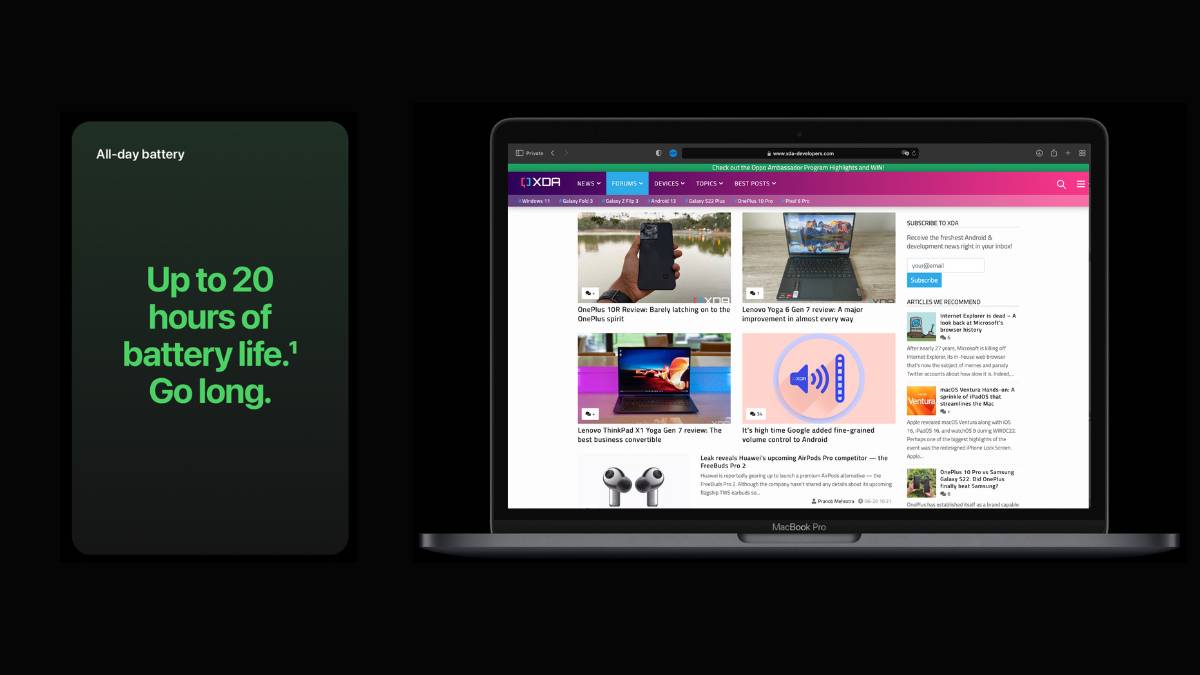 Does the MacBook Pro 13 (2022) have good battery life?
