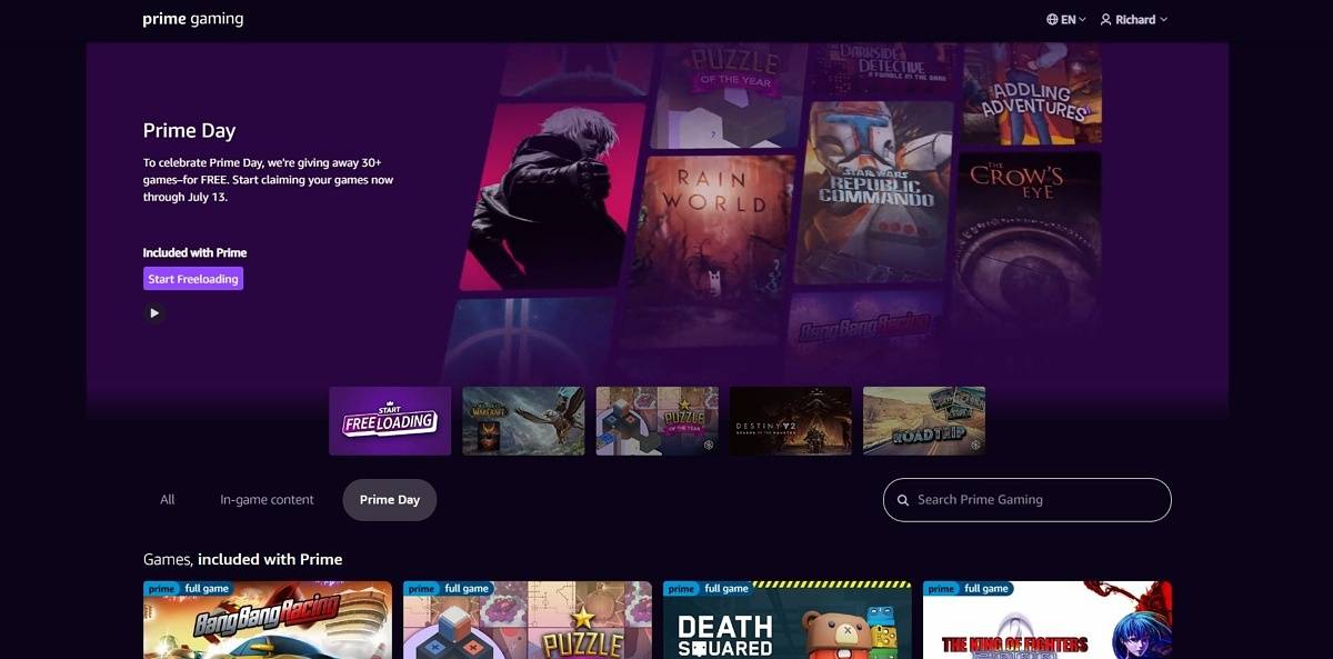 Amazon Prime Gaming giving away a bunch of PC games for Prime Day