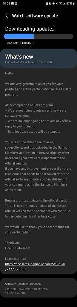 Galaxy Watch 4 series finally receives stable One UI Watch 4.5