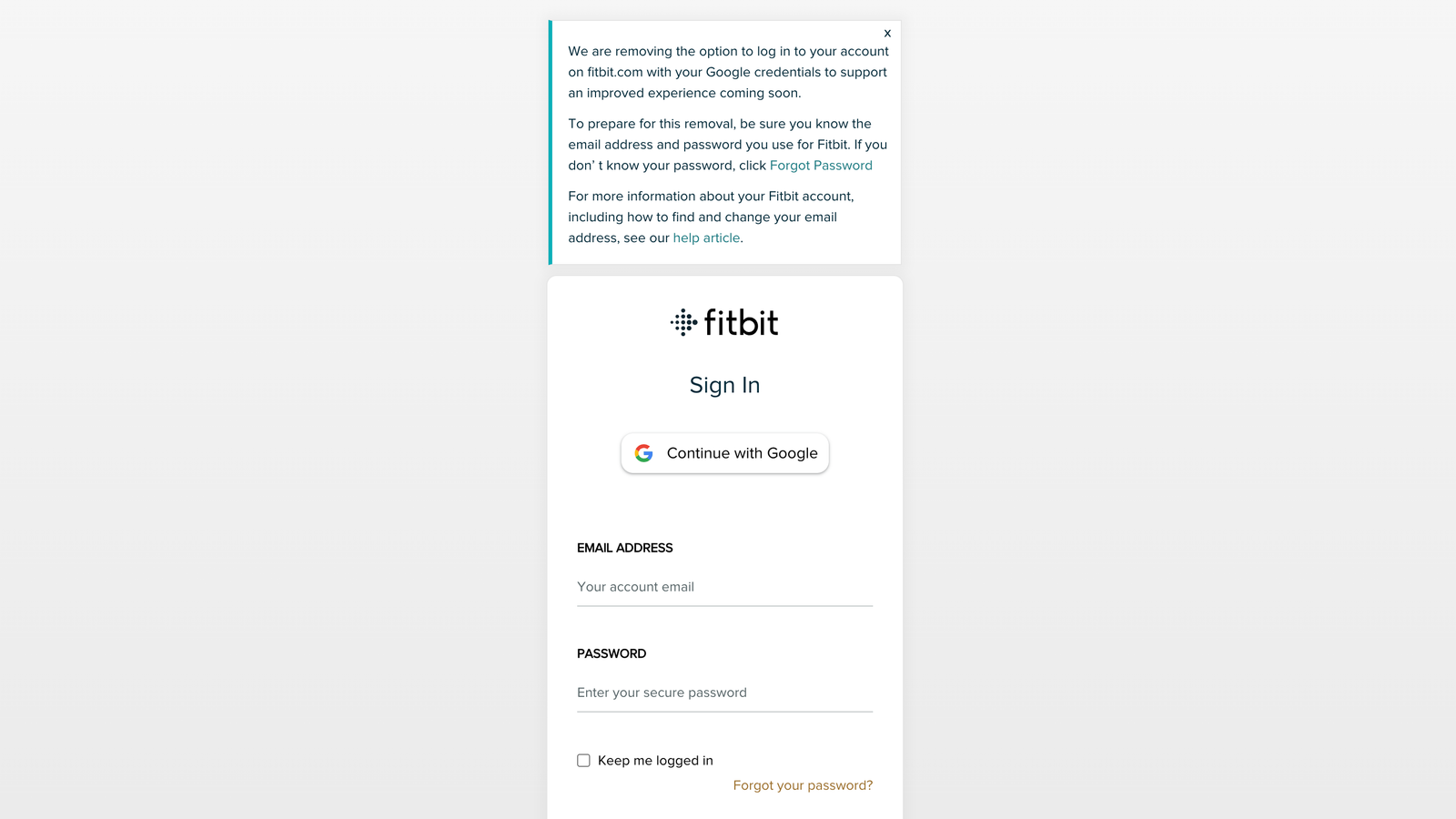 Fitbit is phasing out Google sign-in support ahead of new account ...