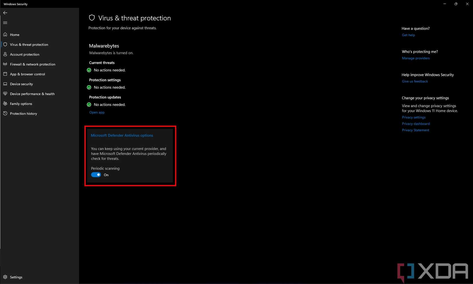 How to disable Microsoft Defender in Windows 11