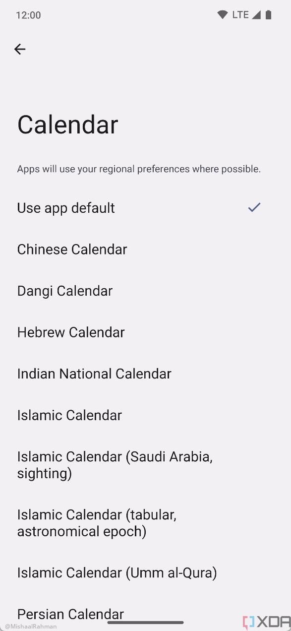 Android 14’s regional preferences feature could tell apps to use your preferred calendar and ...