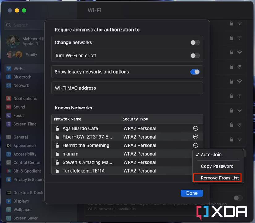 How to forget a Wi-Fi network on Mac