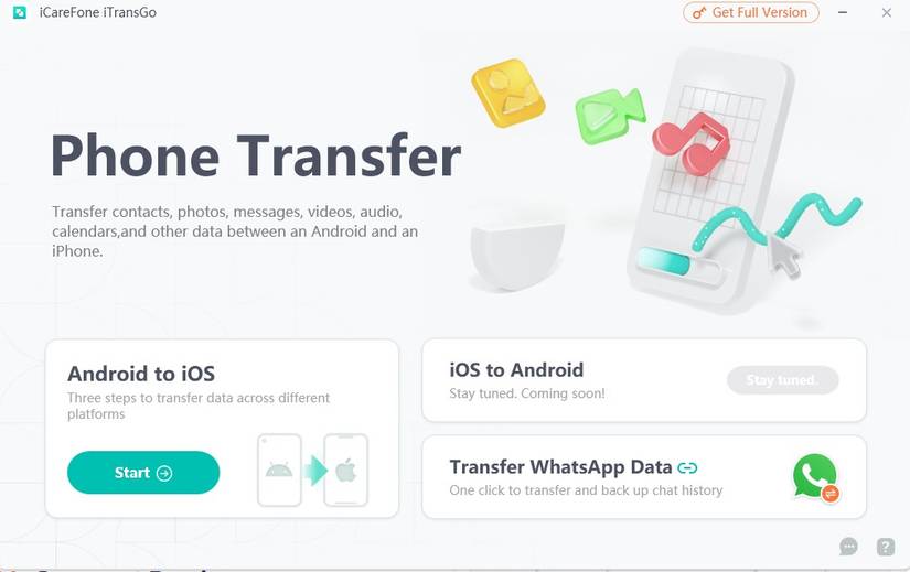 How to transfer data from Android to iPhone 15 using Tenorshare iTransGo