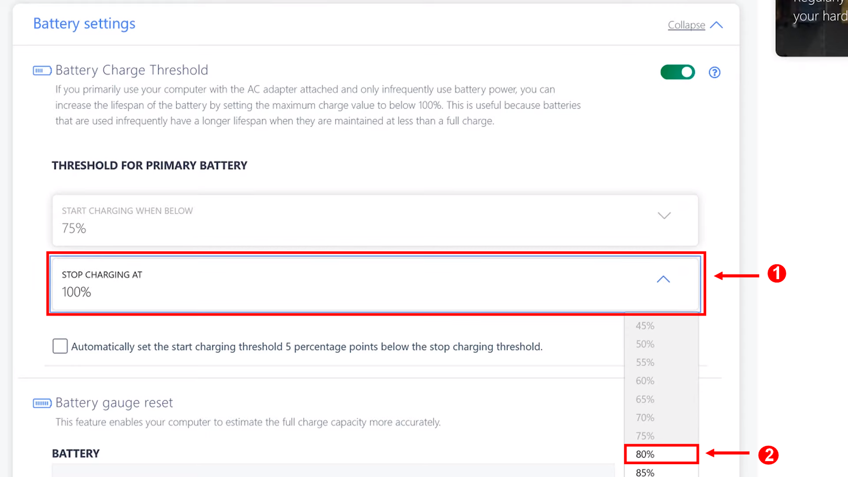 How to limit battery charge to 80% on Windows 11