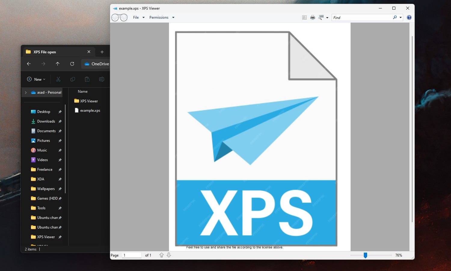 How to open XPS files in Windows 11