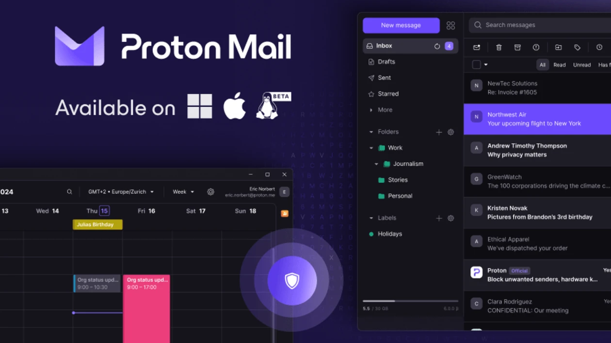 Proton Mail's desktop app is now generally available for Windows and Mac