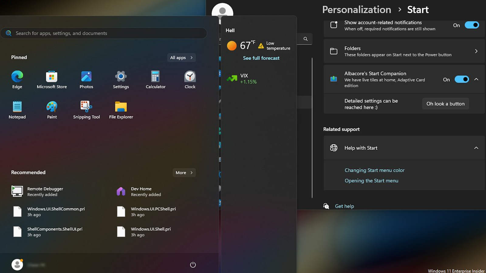 Windows 11 gets a customizable Start menu with side widgets