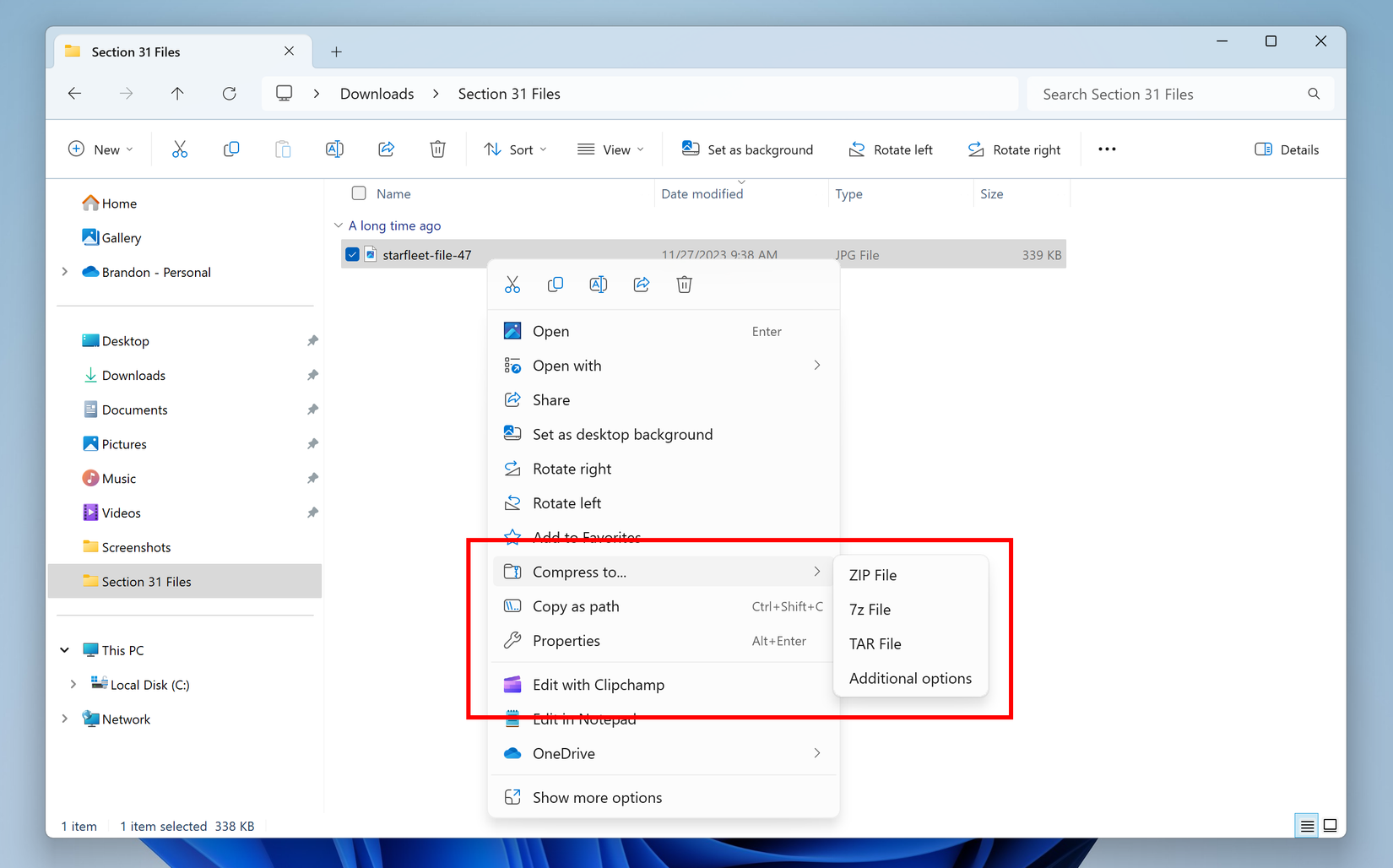 Windows 11 now fully supports 7-zip and TAR files, finally