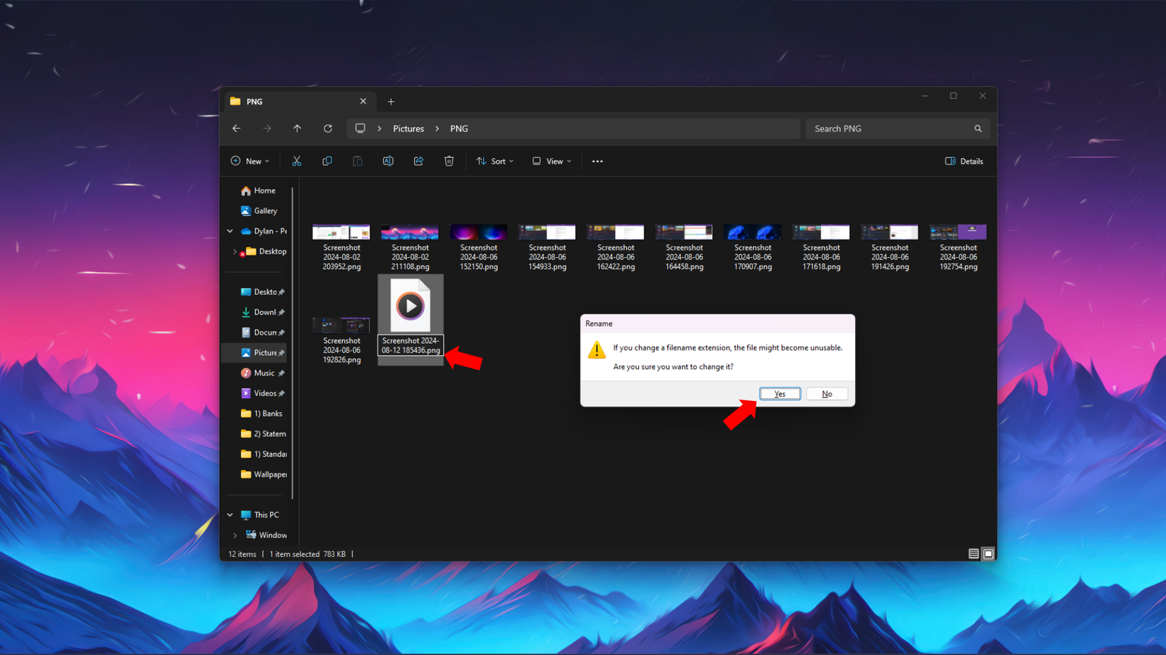 How to change a file type or file extension in Windows 11