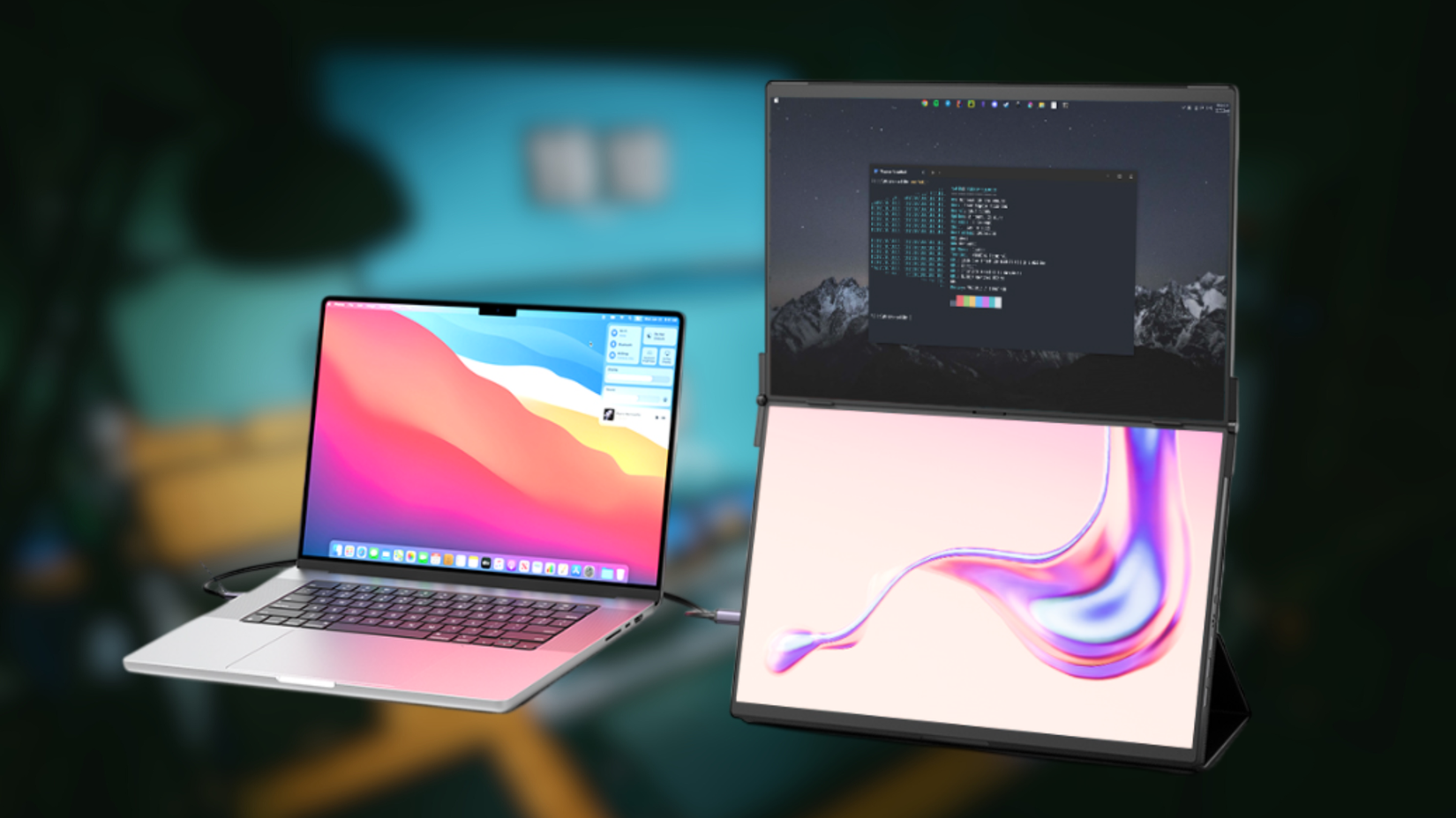 Expand your setup like never before with this dual screen portable ...