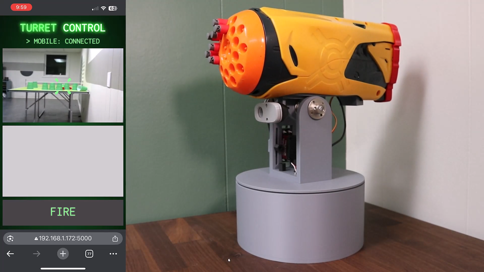 Declare war from your desk with this 3D printed Nerf turret powered by a Raspberry Pi