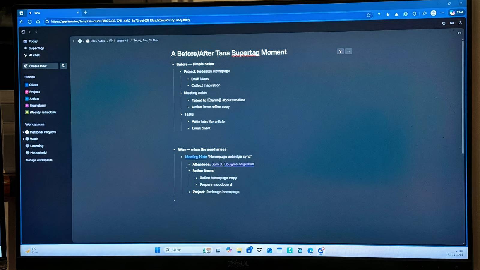I tested a no-overwhelm way to organize your life in Tana without ...