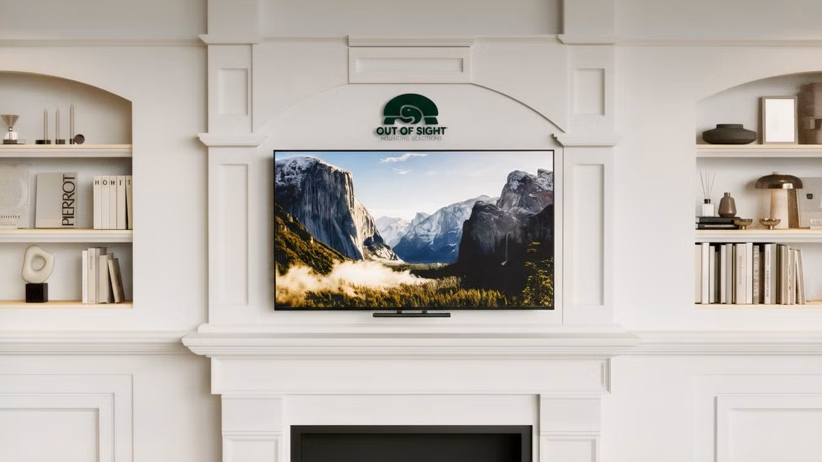 The world's first flush, recessed drop-down TV mount
