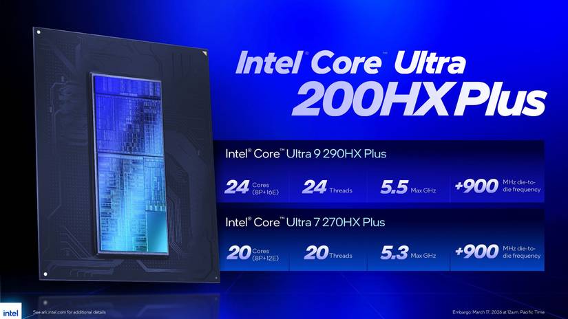 Intel's refreshed high-end Core Ultra 9 290HX and Core Ultra 7 270HX ...