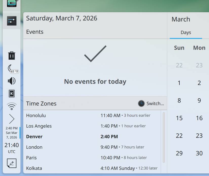 KDE Plasma 6.7.0's Digital Clock will make arranging events across time ...