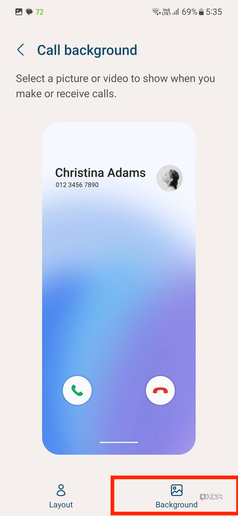 How to set a custom call background for your contacts on a Samsung device