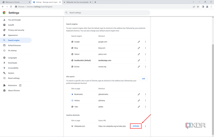 How to change the default search engine on Google Chrome