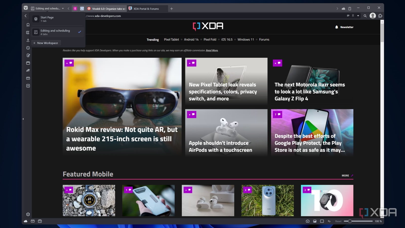 Vivaldi browser adds Workspaces and custom icons with latest update