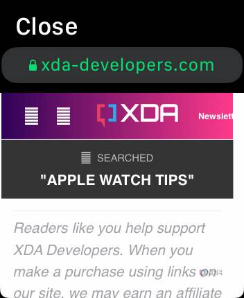 How to open web links on an Apple Watch