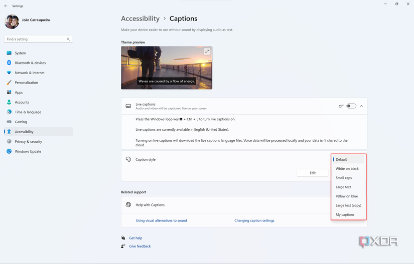 How to set up live captions on Windows 11