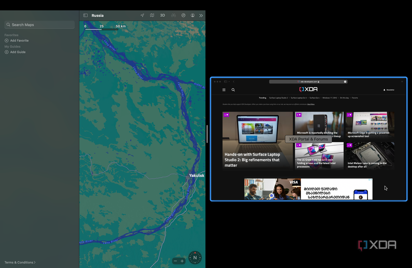 How to split the screen on a Mac