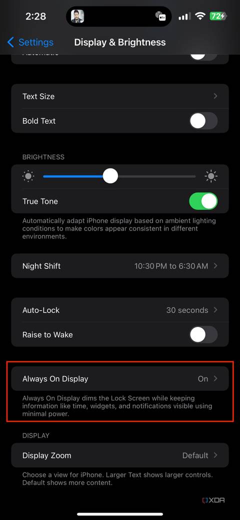 How to enable and customize the always-on display on iOS