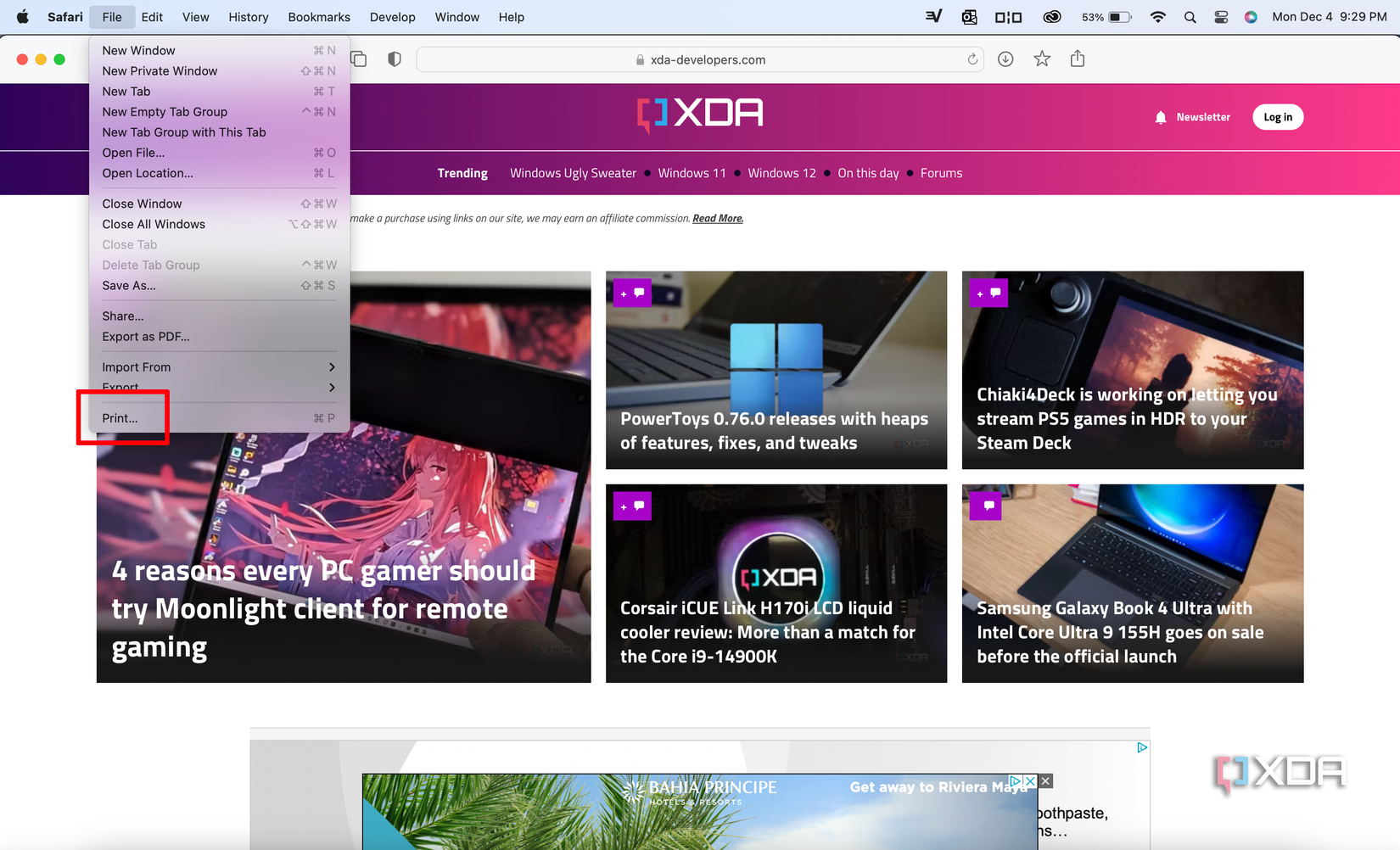 How to print from a Mac