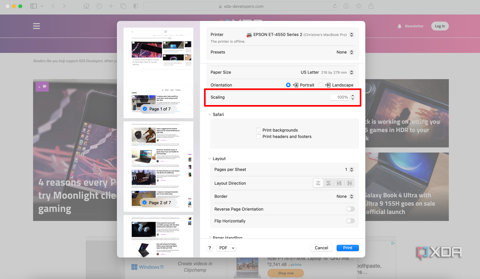 How to print from a Mac