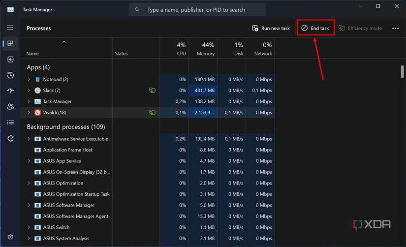 How to force-quit applications in Windows 11