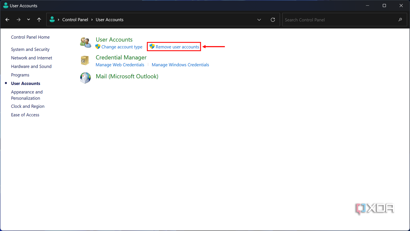 How to delete a user account on Windows 11