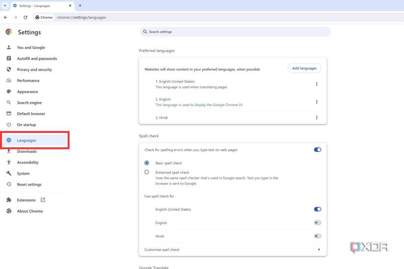 How to change the default language on Google Chrome