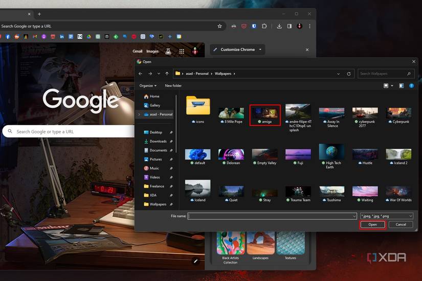 How to change your Google Chrome background