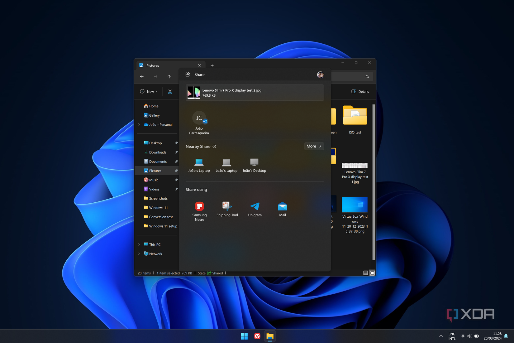 Windows 11 taskbar and Start menu open new doors for quick file sharing