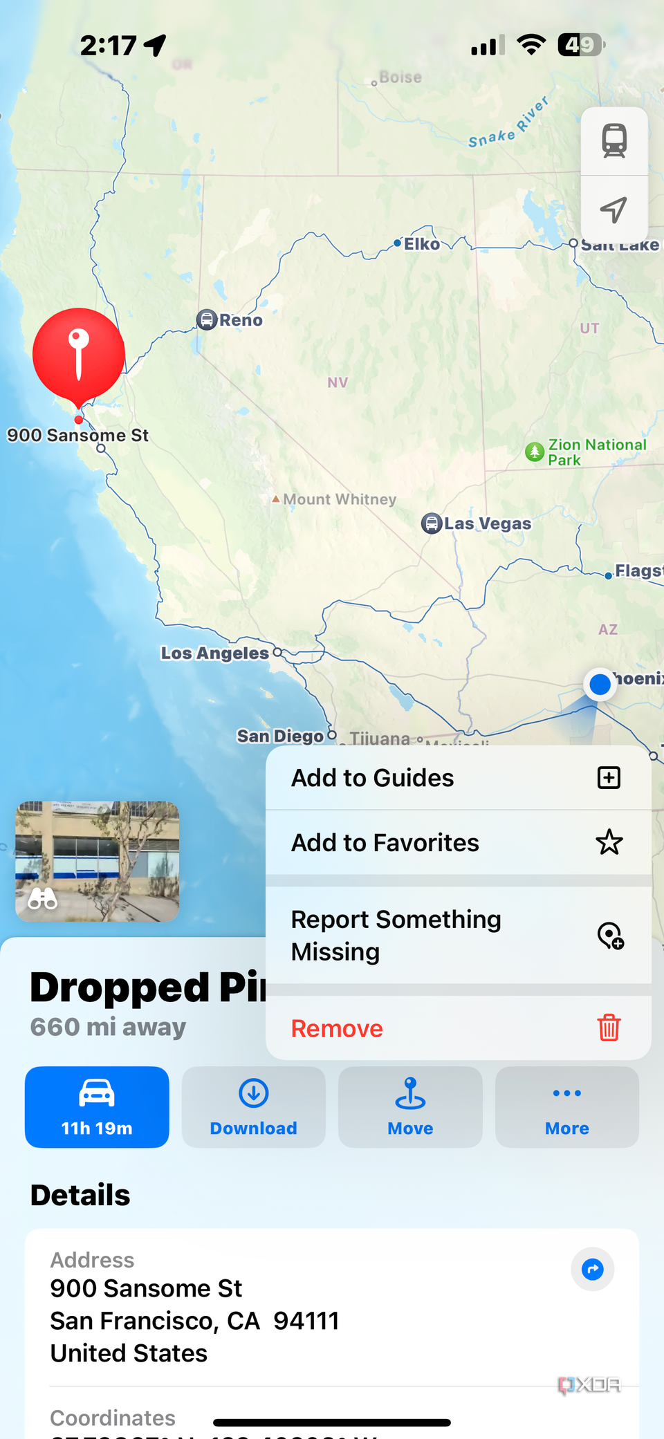 How to drop a pin on iPhone in Apple Maps