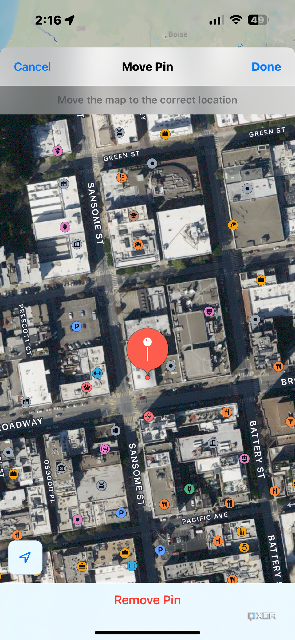 How to drop a pin on iPhone in Apple Maps