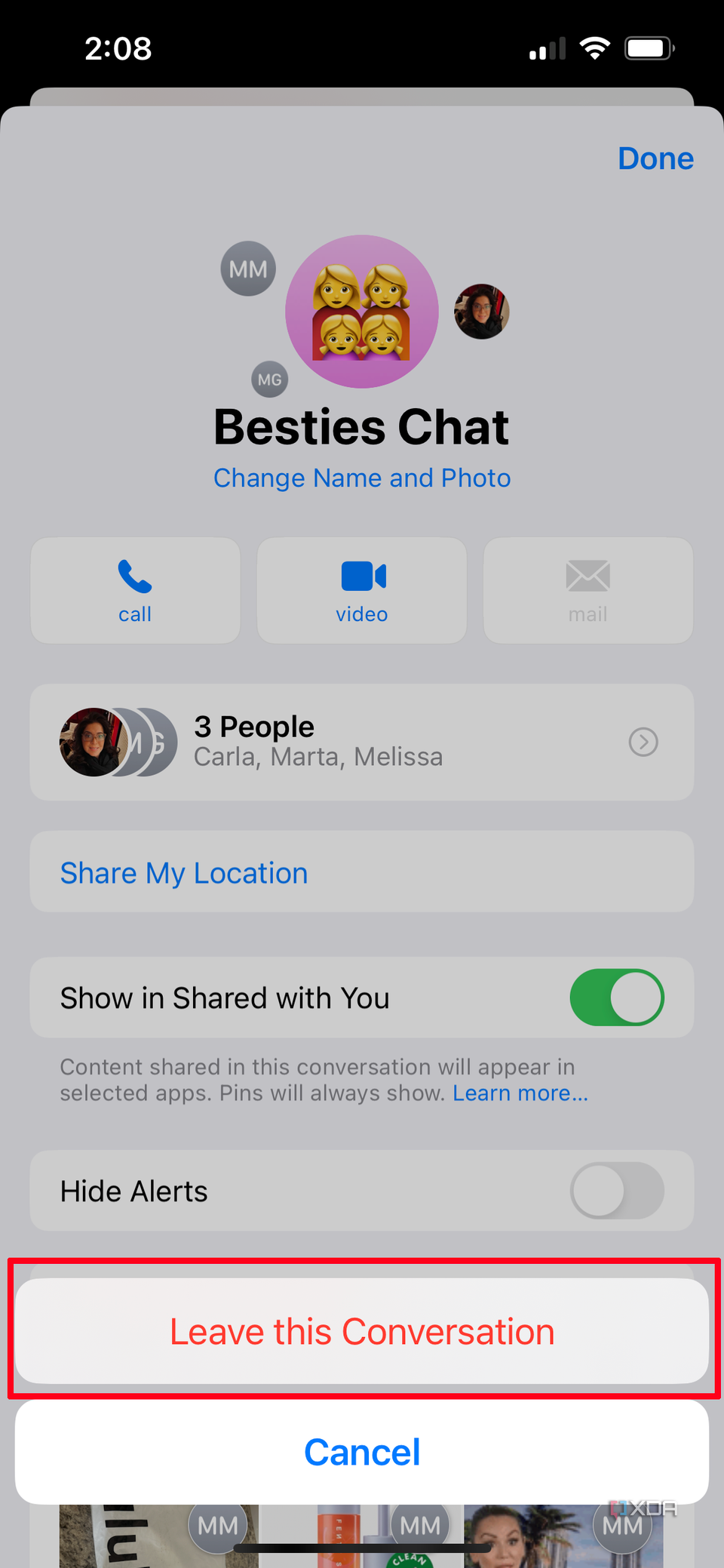 How to leave a group chat on an iPhone