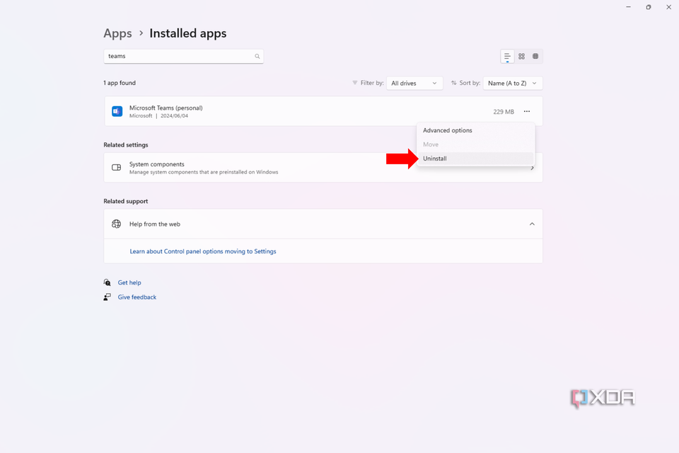 How to remove Microsoft Teams on Windows 11
