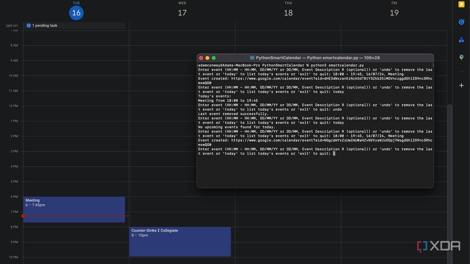 How I made a smart Google Calendar management system with Python