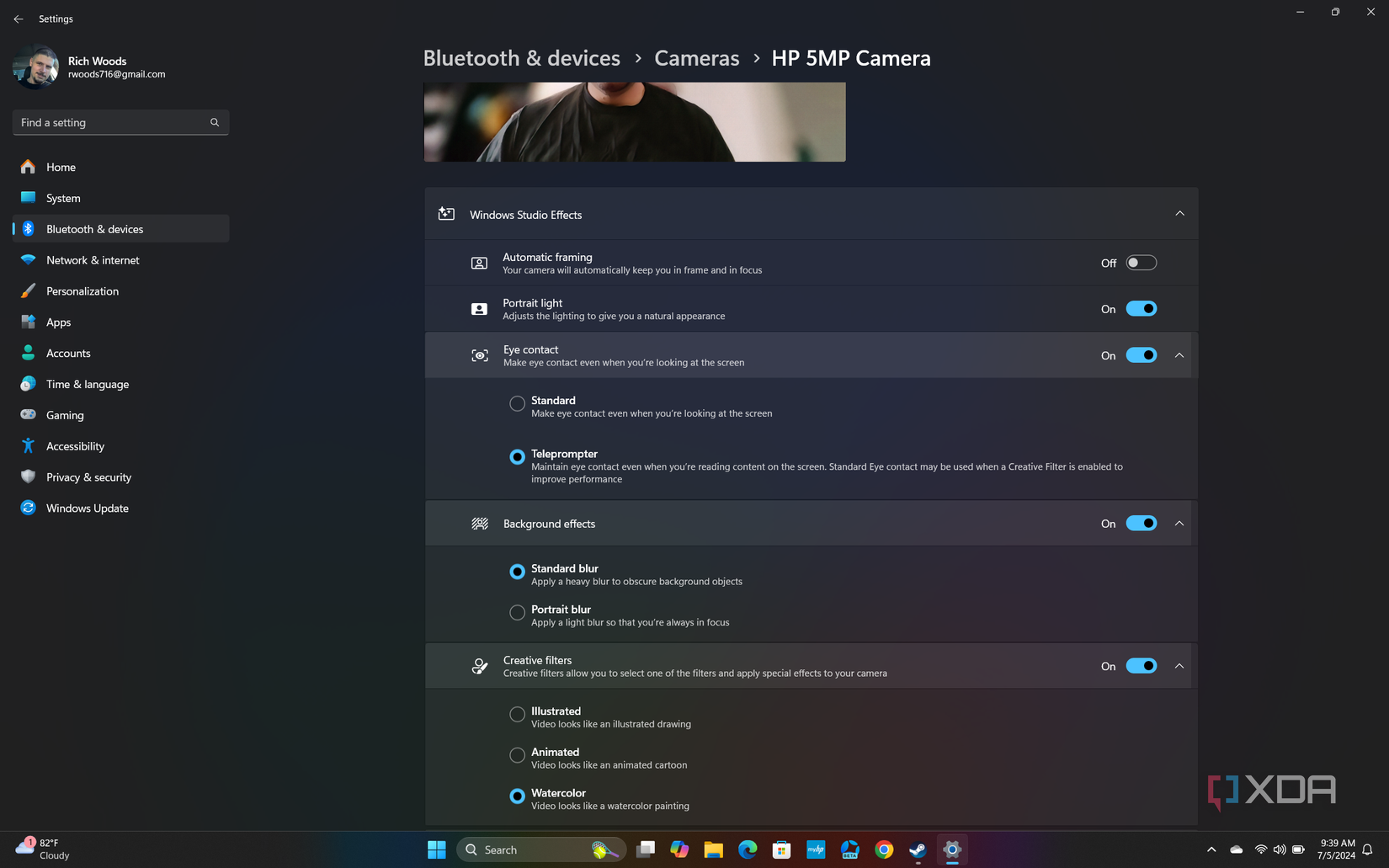 How to use Windows Studio effects on Windows 11
