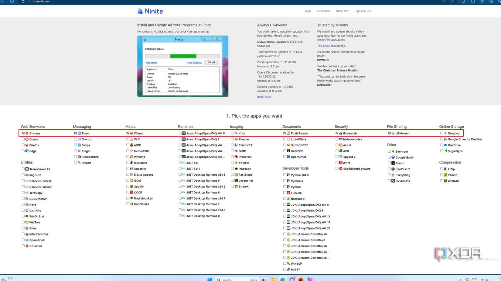Ninite can make it easier to install multiple programs on your PC ...
