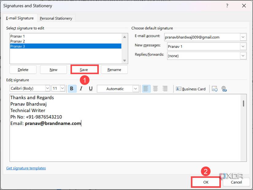 How to change your signature in Outlook